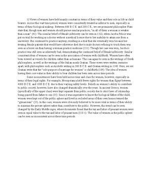 Hum Essay 2 - Women in the Mid-1800s - 1) Throughout this time period ...