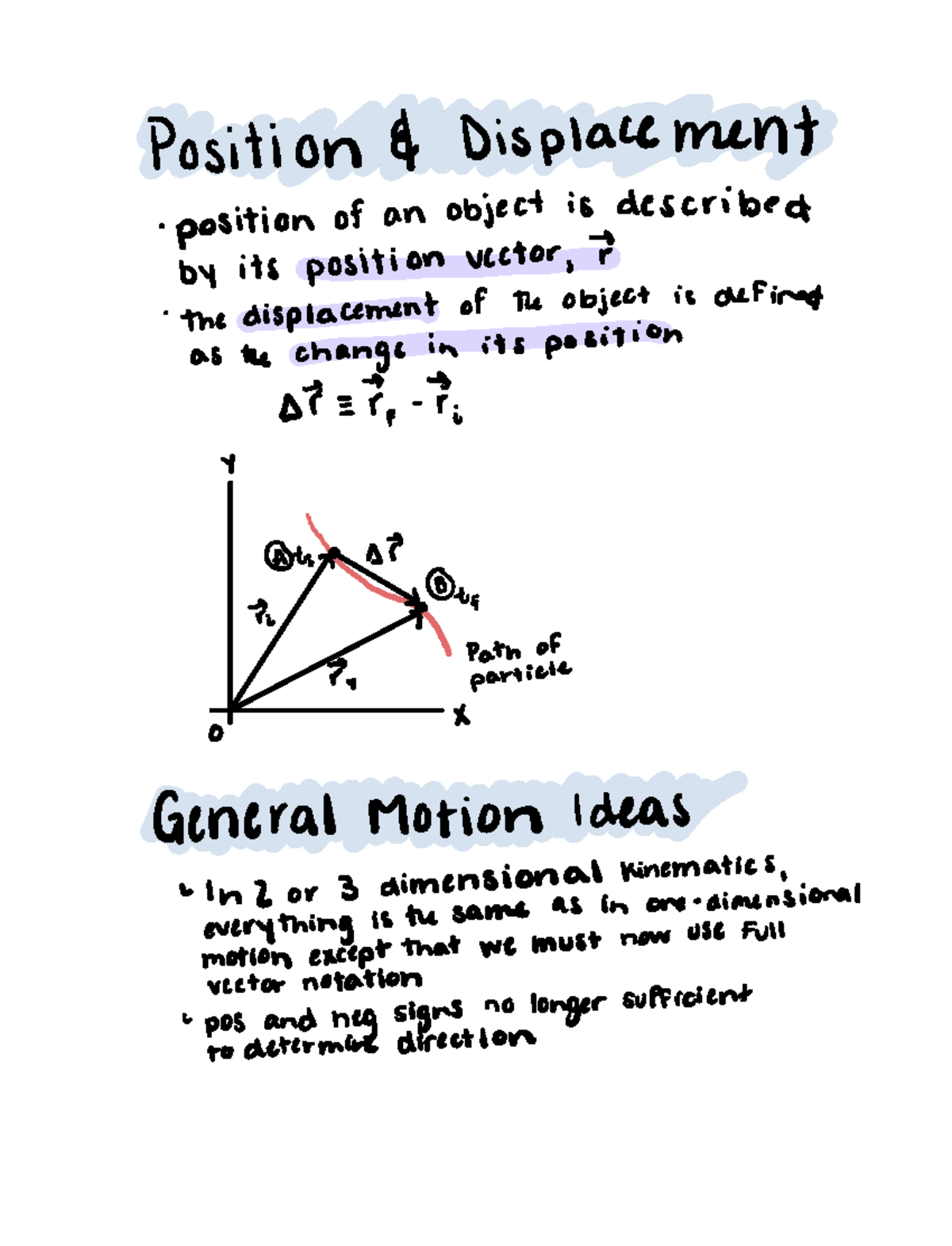 Lecture 8 - projectile motion - Position Displacement position ...