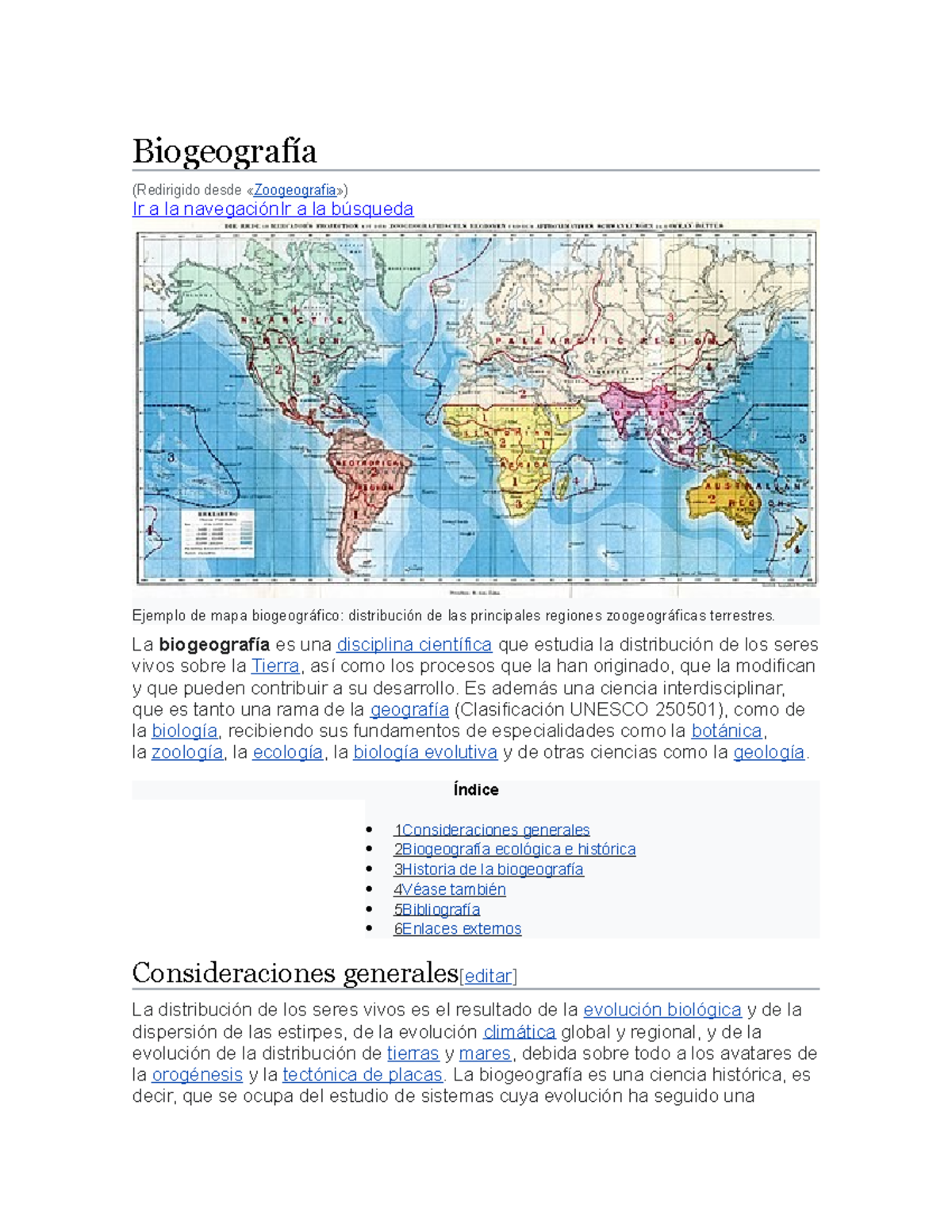 Biogeografía - para poder apoyarse - Biogeografía (Redirigido desde «Zoogeografia») Ir a la ...