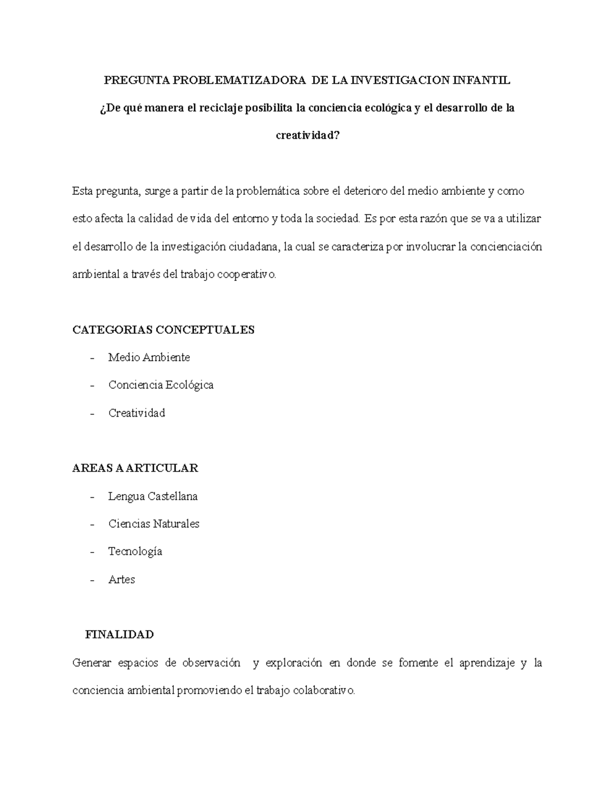 Marco Teorico LINA Carrillo - PREGUNTA PROBLEMATIZADORA DE LA ...