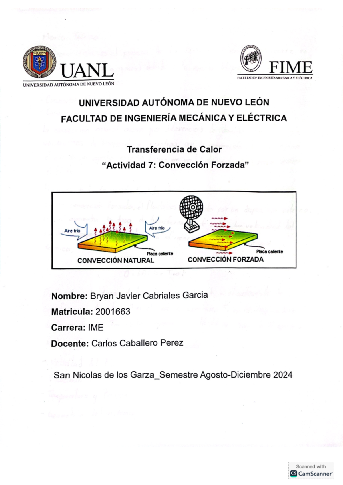 Actividad 7 Convección Forzada BJCG 200 - a UANL FIME FACULTAD DE ...