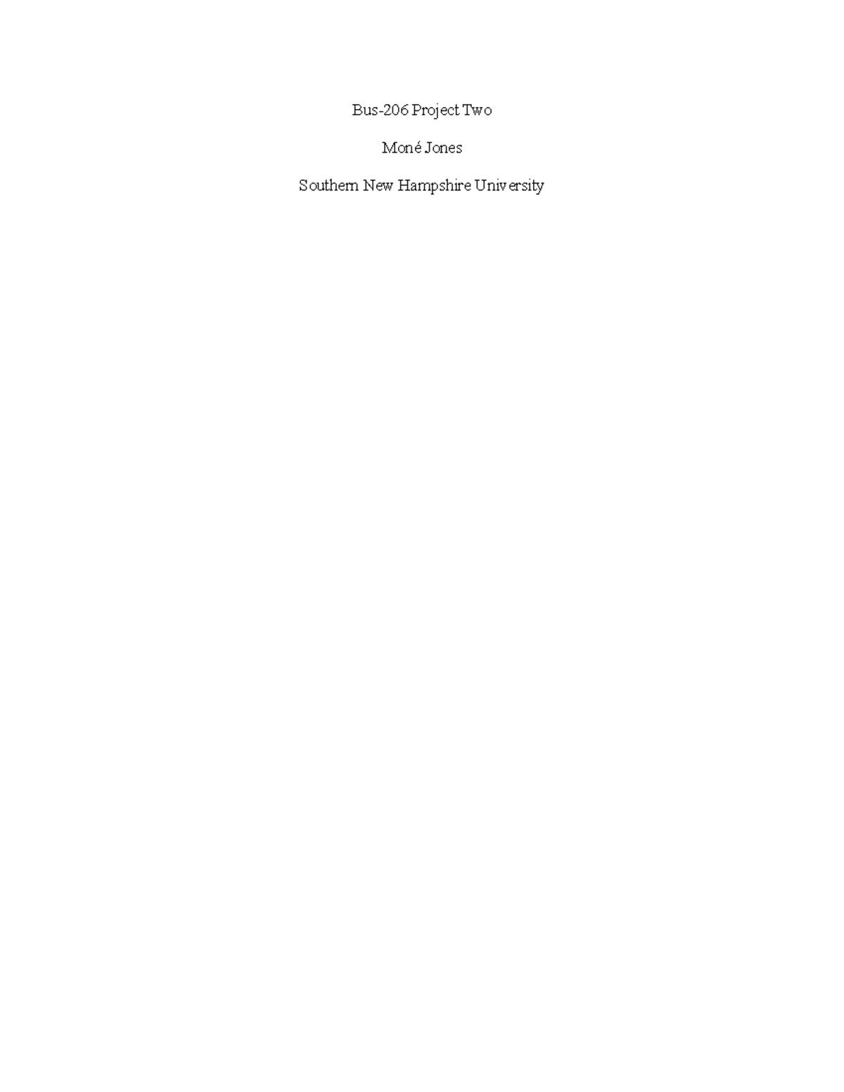 BUS-LAW206 Project Two - Bus-206 Project Two Moné Jones Southern New ...