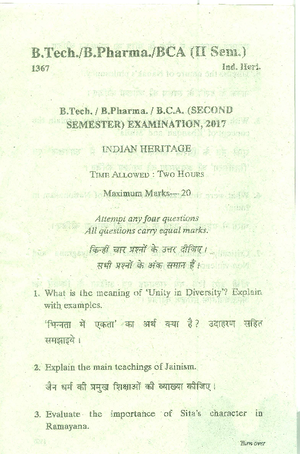 B.TECH.III SEM - Question paper - IT in Bussiness - Studocu