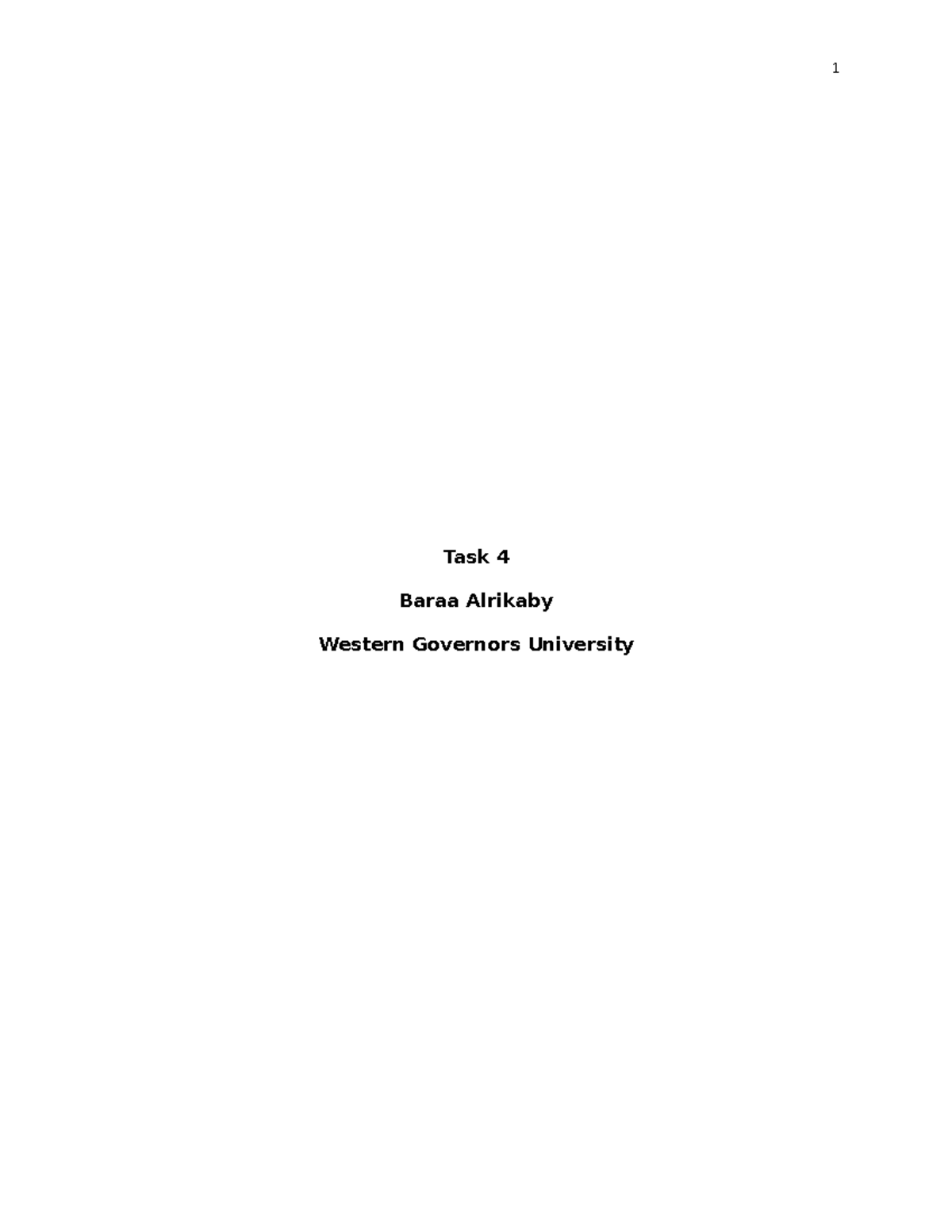KMM1 Task 4 updated - essay - Task 4 Baraa Alrikaby Western Governors ...