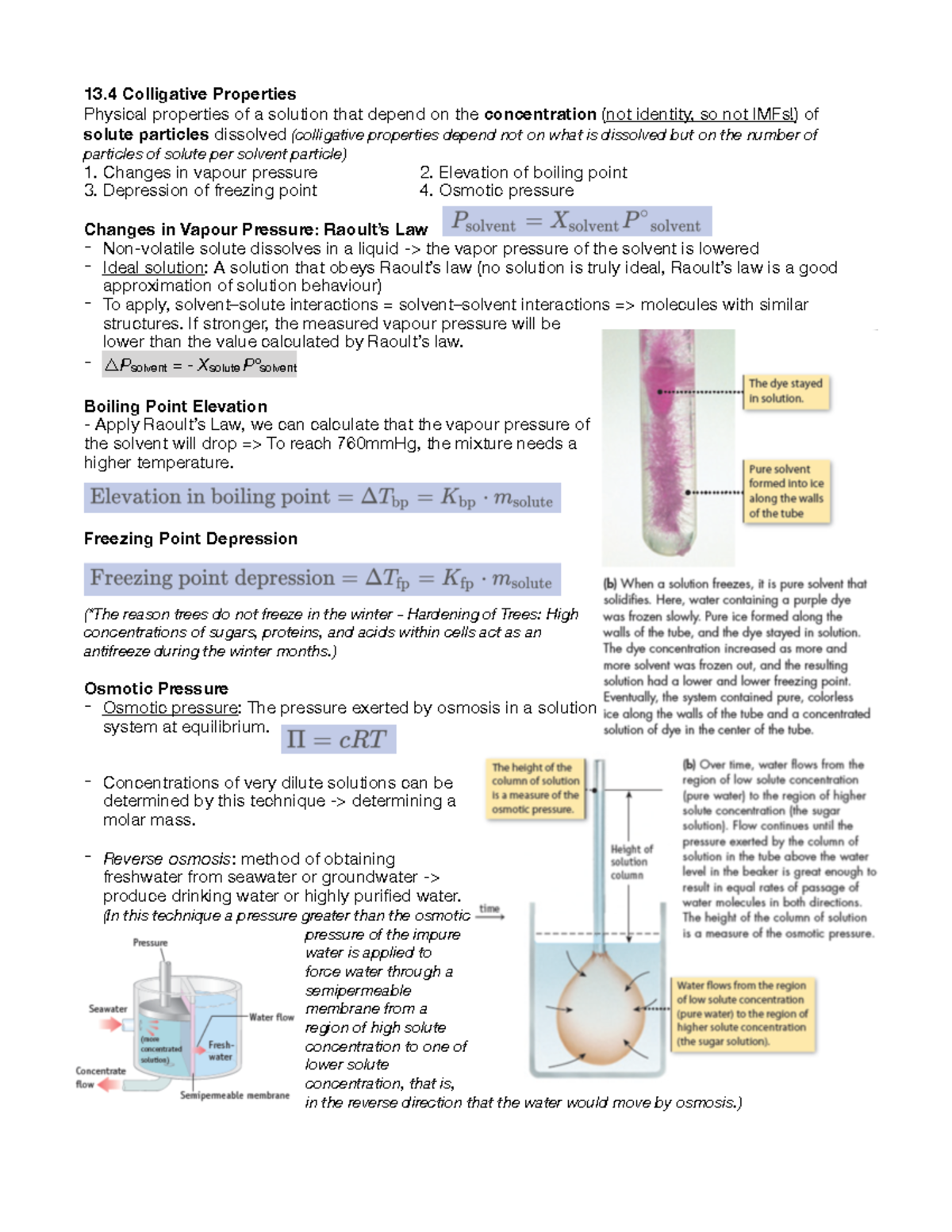 CHEM 206 Colligative Properties - 13 Colligative Properties Physical ...