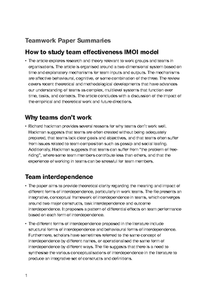 Teamwork - - Studeersnel