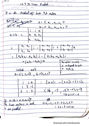 Math 126 Review Notes - 12 Review In 12, we learn some basics of three ...