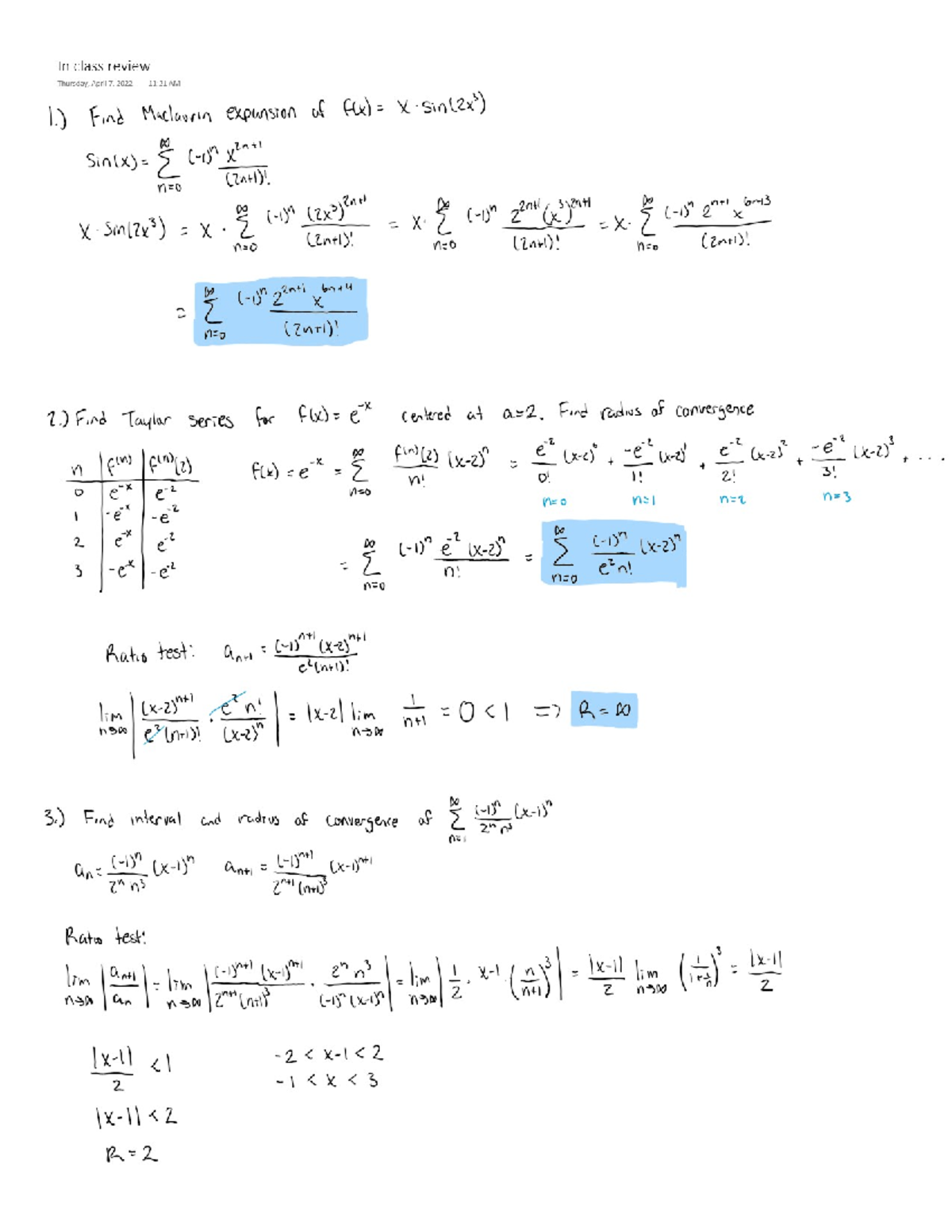 Exam 3 review extra - Practice problems with worked out solutions - MTH 162 - Studocu