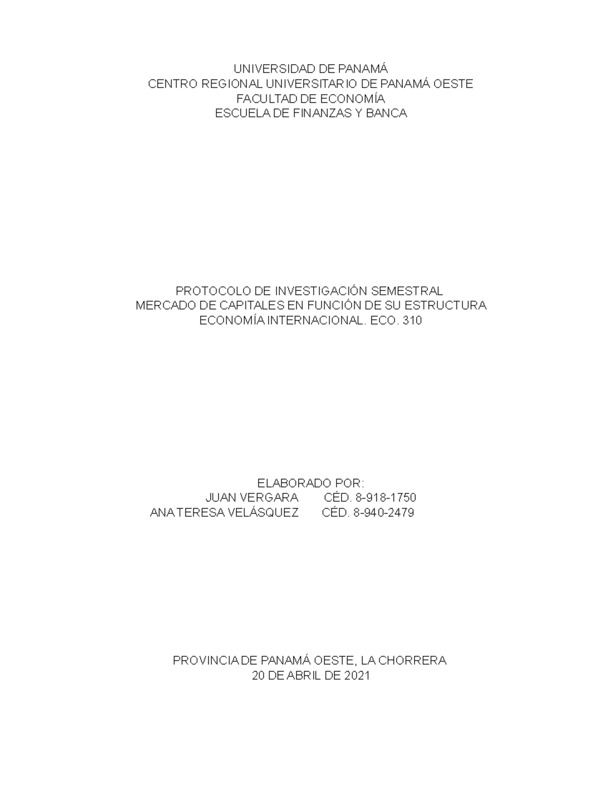 Protocolo - dfbdfb - UNIVERSIDAD DE PANAMÁ CENTRO REGIONAL ...