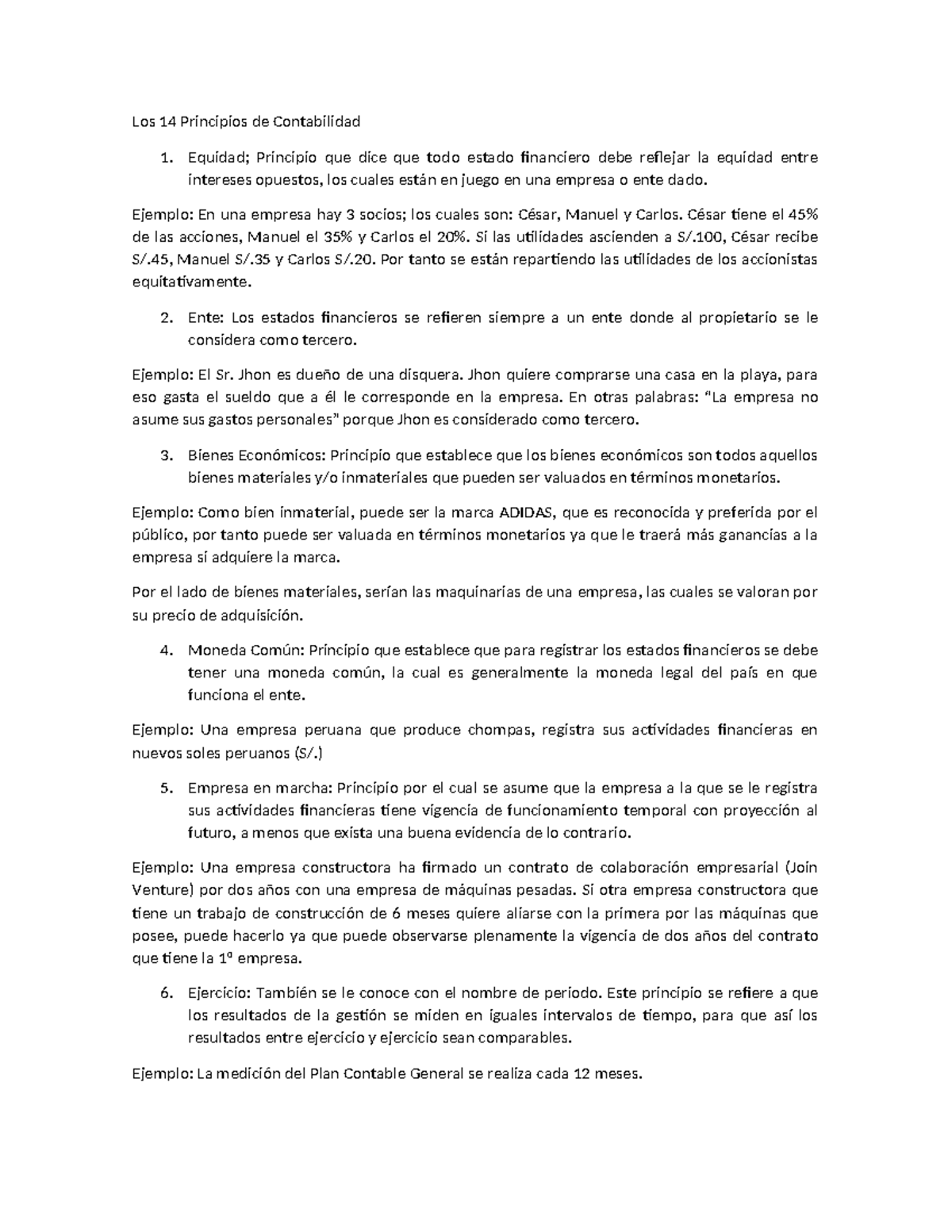 14 principios de la contaduría 1 - Los 14 Principios de Contabilidad 1 ...