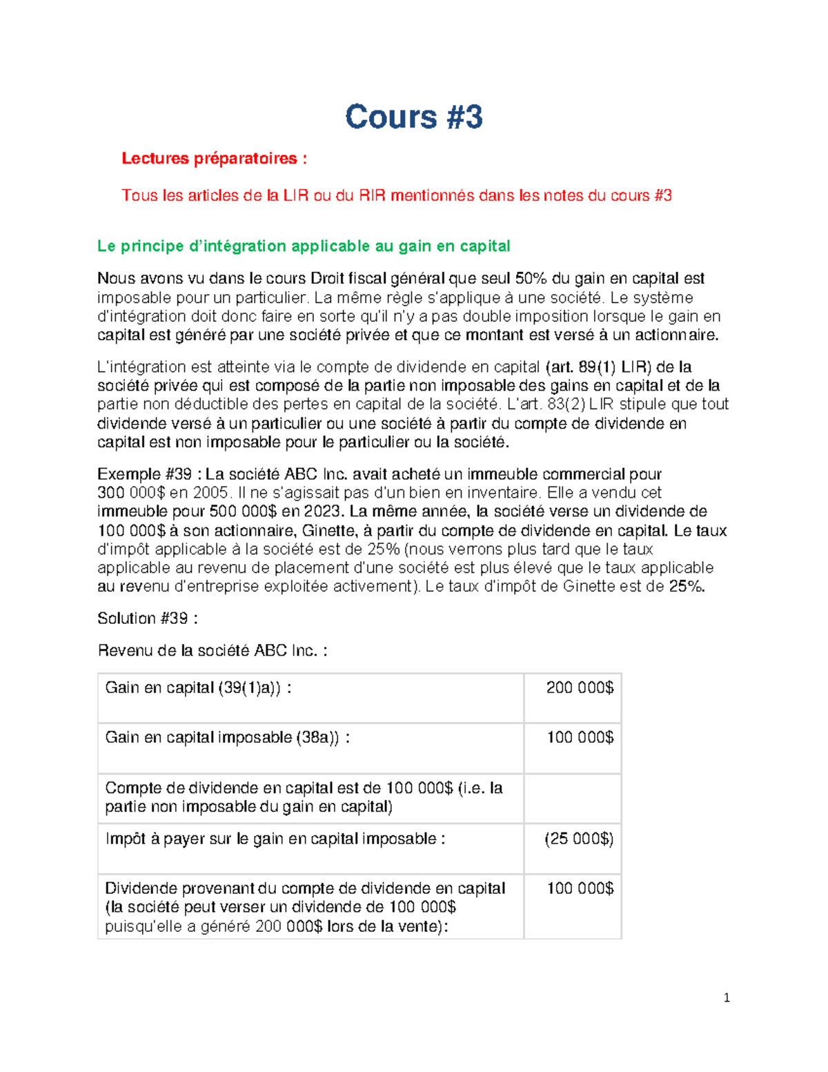 Notes cours 3 Entreprises - Cours Lectures préparatoires : Tous les ...