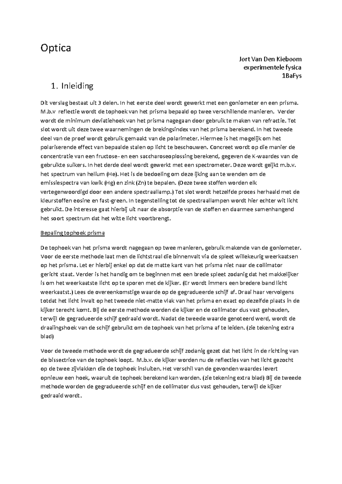 Practicum verslag optica, antwoorden - Optica Jort Van Den Kieboom ...