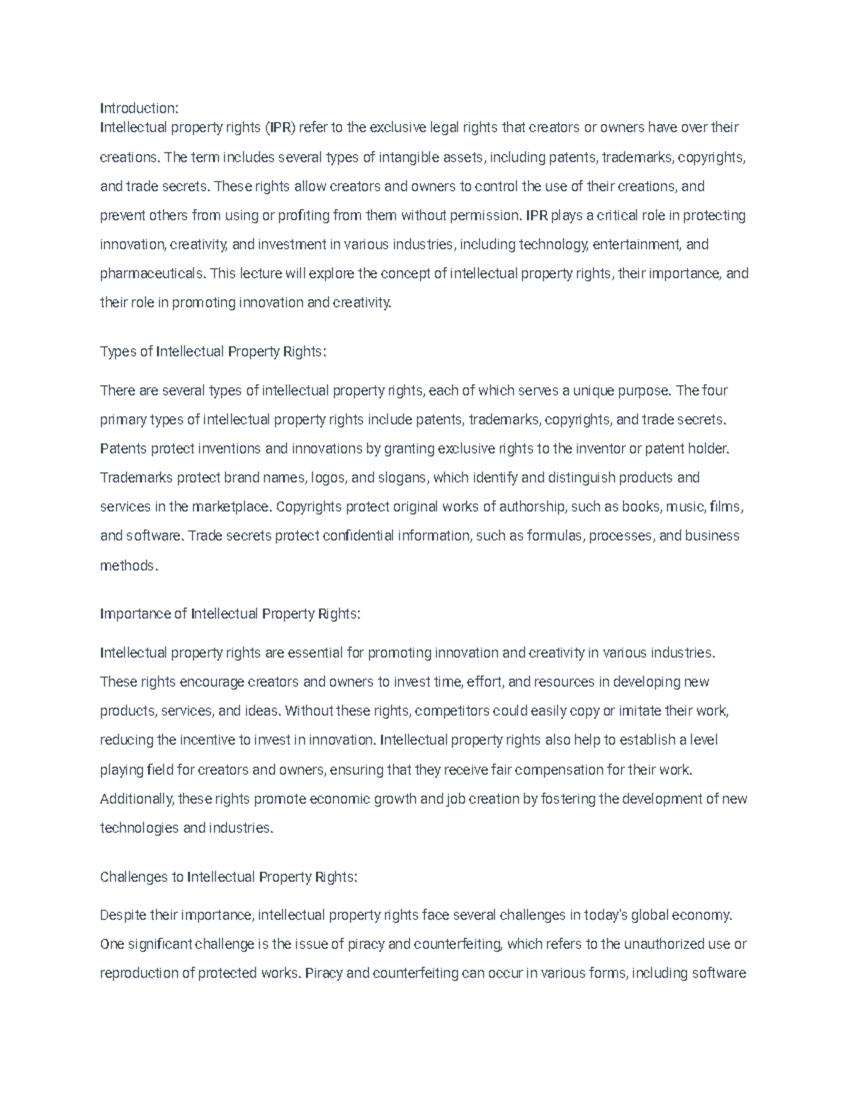 ECON1010 important lecture notes 41 - Introduction: Intellectual ...