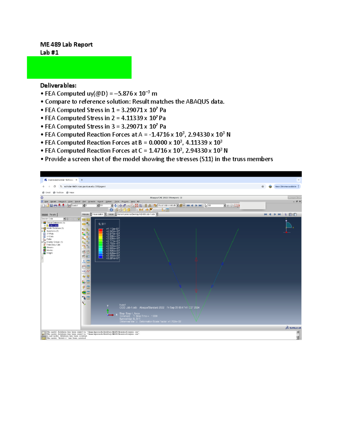 ME 489 Lab Report 1 - ME 489 Lab Report Lab # 1 Name: Mariana Peres ...