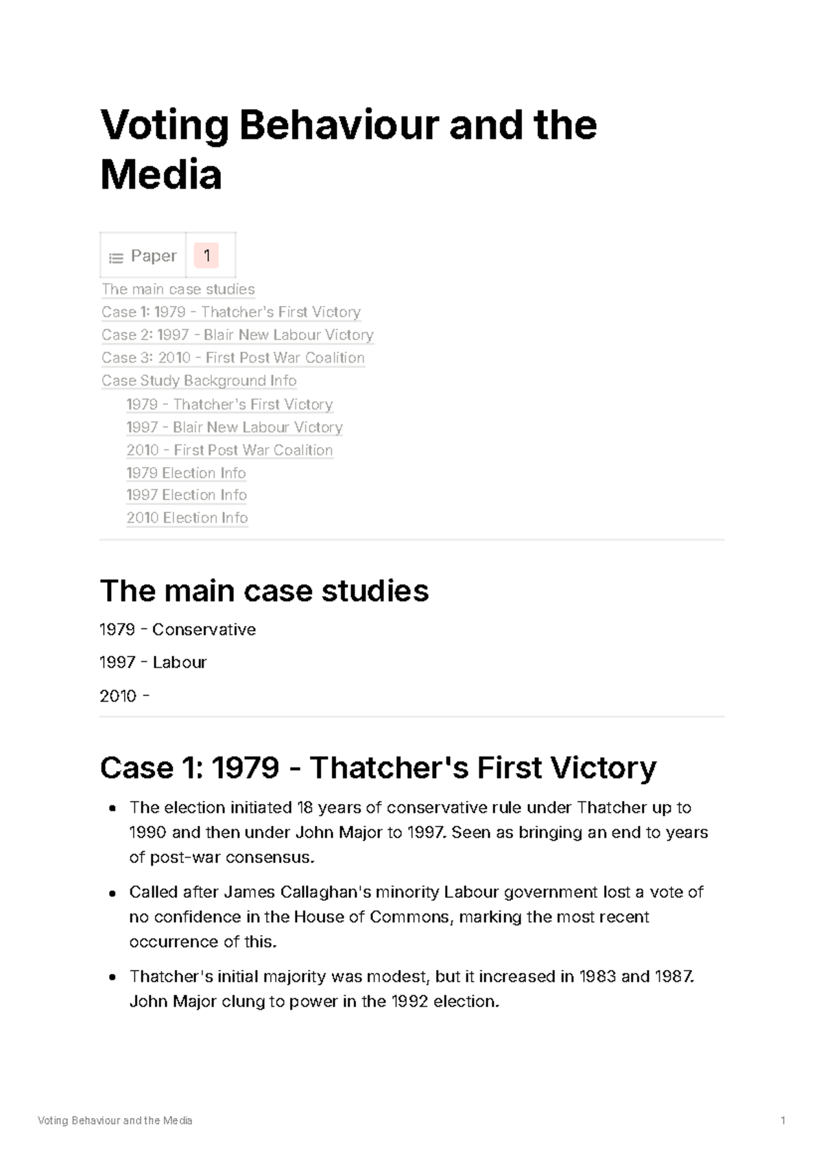 Voting Behaviour and the Media - Voting Behaviour and the Media Paper 1 ...