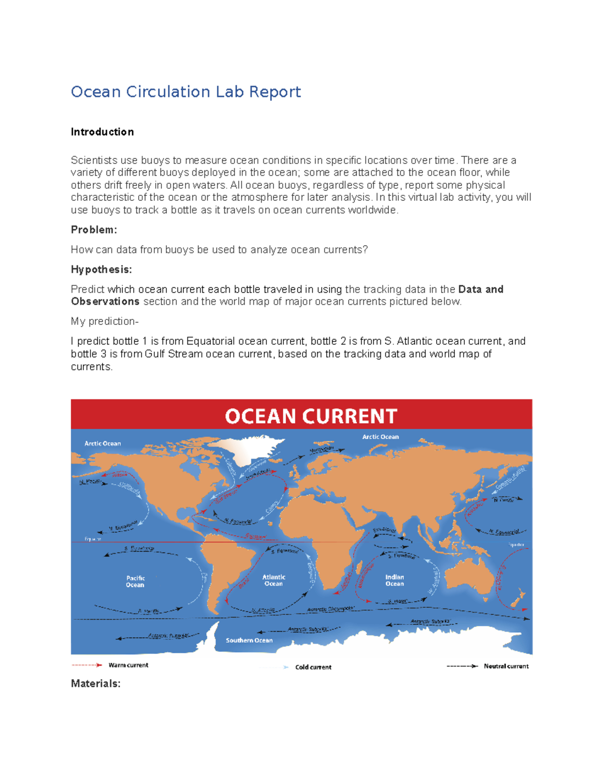 Ocean circulation lab report Madison M - Ocean Circulation Lab Report ...