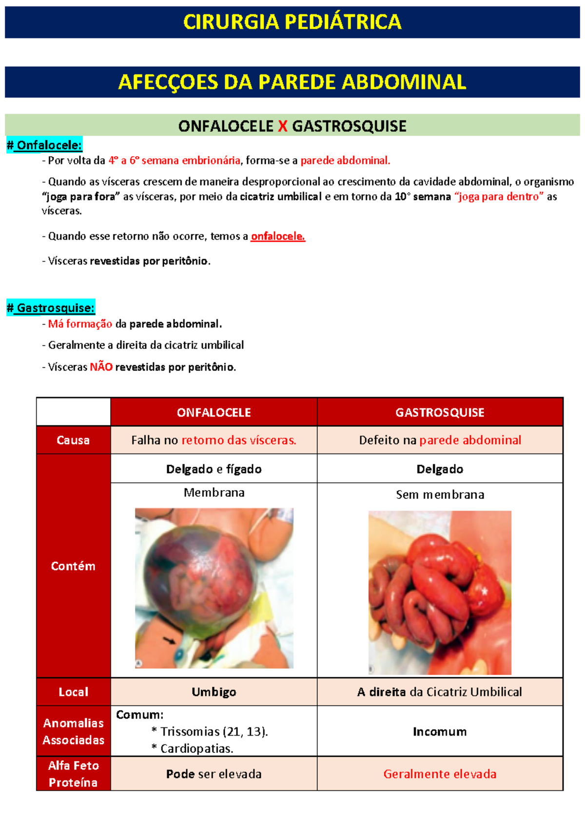 CR - Ped Onfaloc. & Gastrosq - CIRURGIA PEDIÁTRICA AFECÇOES DA PAREDE ...