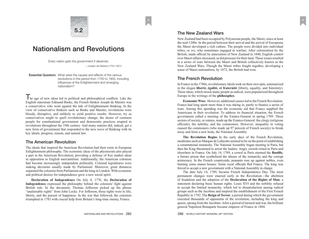 Amsco 5.2 Nationalism and Revolutions - HIST729A - Studocu