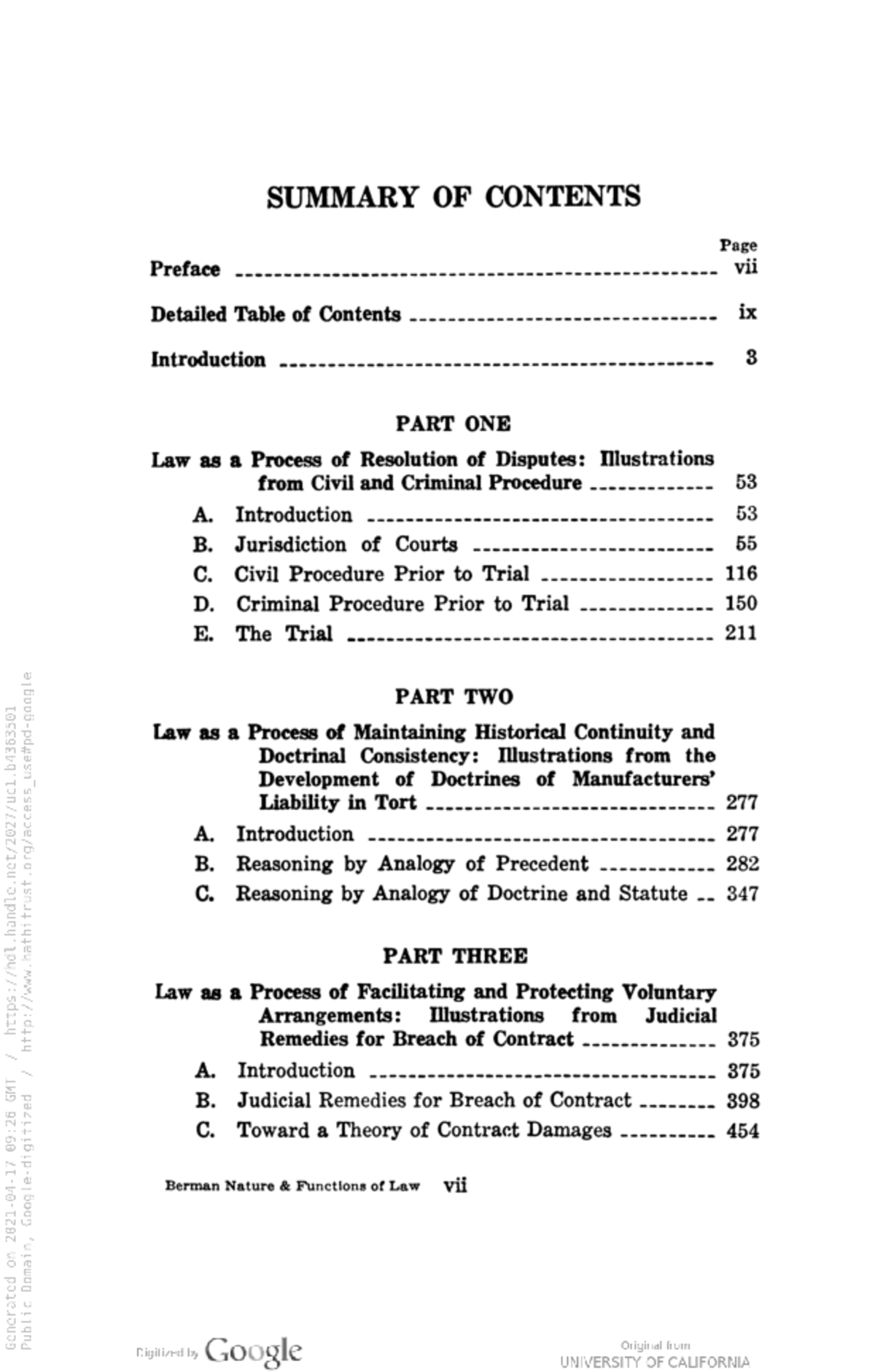 Uc1 b4363501 15 1618651570 - SUMMARY OF CONTENTS Preface Detailed Table ...