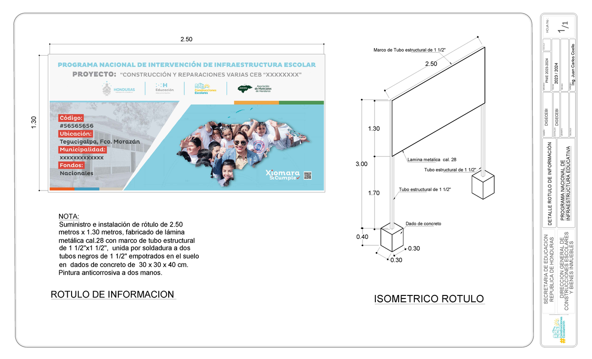 01 Rotulo - Rótulos de escuelas medidas - 1. Pintura anticorrosiva a ...
