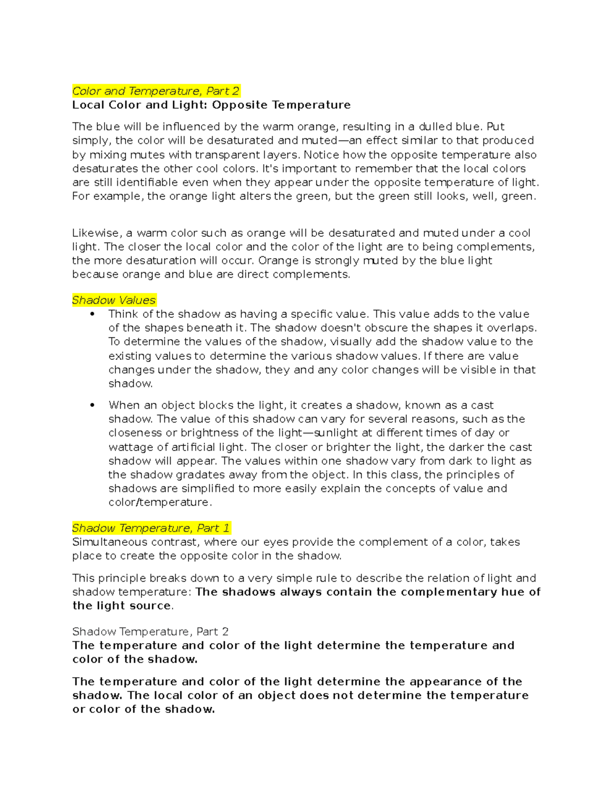 Color Fundamentals Module 9 Notes - Color and Temperature, Part 2 Local ...