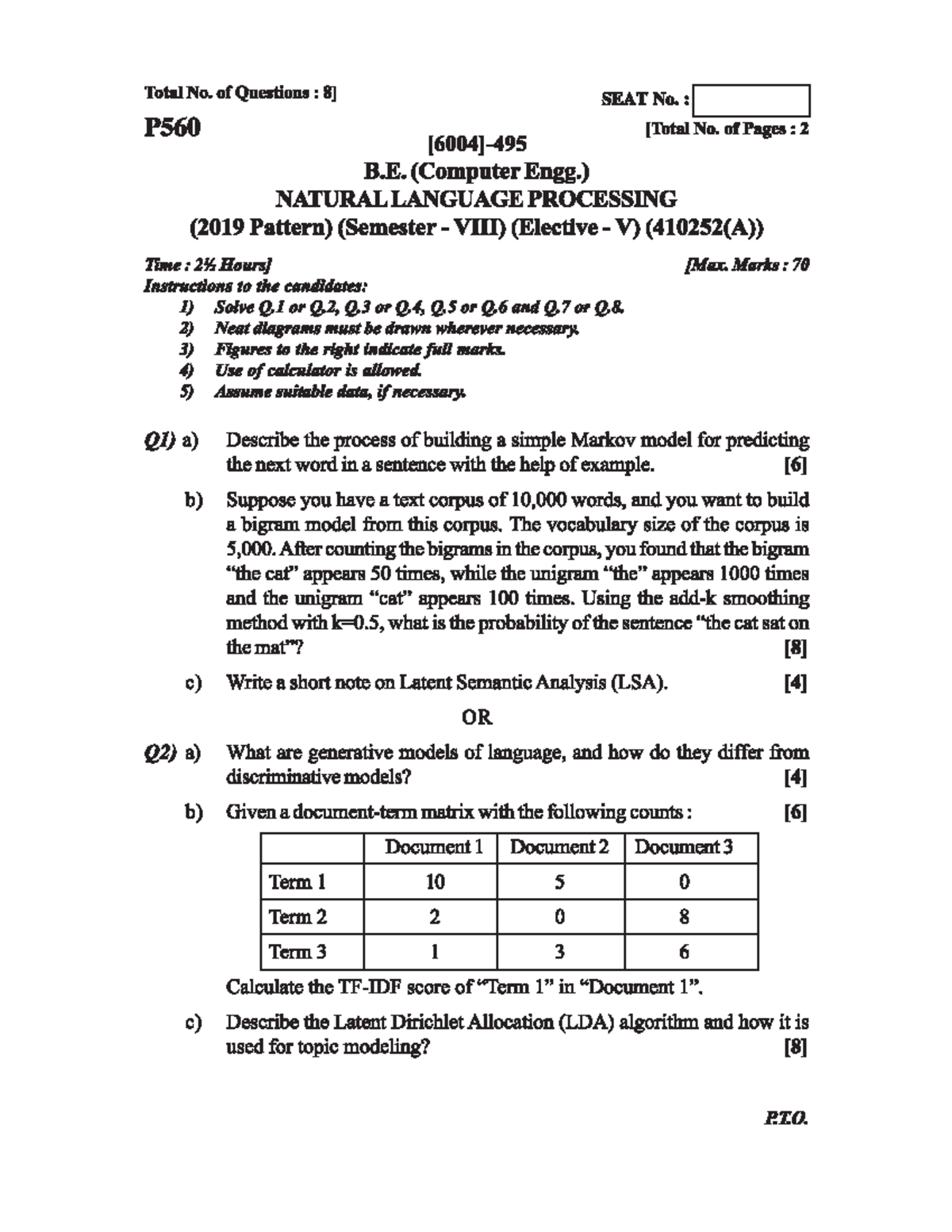 Nlp paper - Computer engineer - Studocu