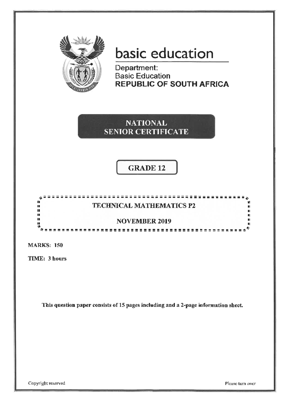 Technical Mathematics P2 Nov 2019 Eng - basic education Department ...