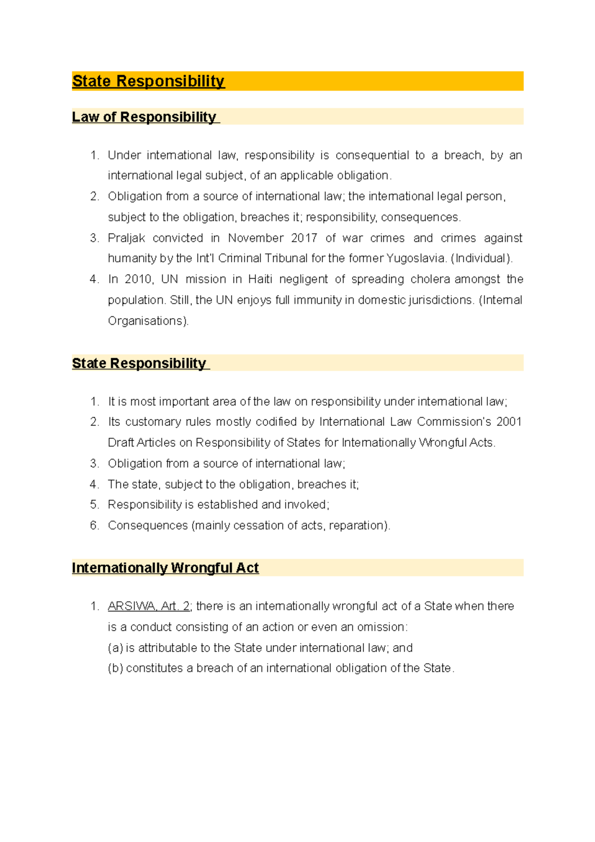 State Responsibility - Notes from my International Law Lectures - State ...