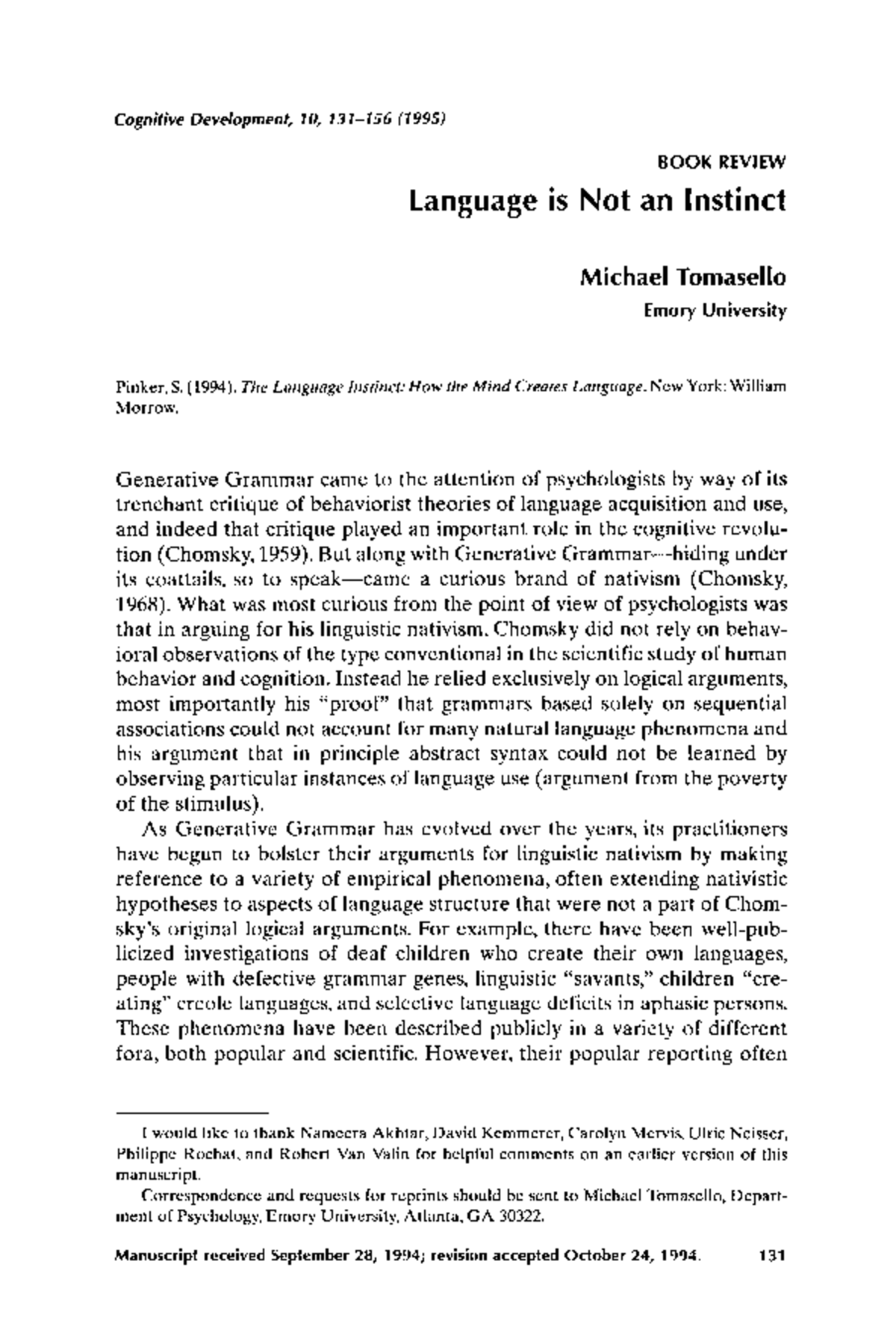 Tomasello 6260 LAW Cognitive Development 10 131 156 1995 BOOK tomasello-6260-law-cognitive-development-10-131-156-1995-book