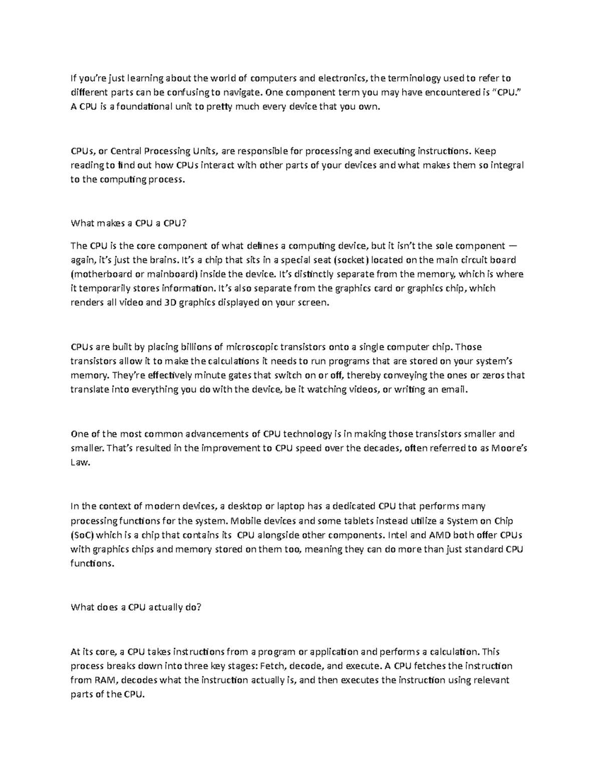 What is a CPU - asdfasf - If you’re just learning about the world of ...