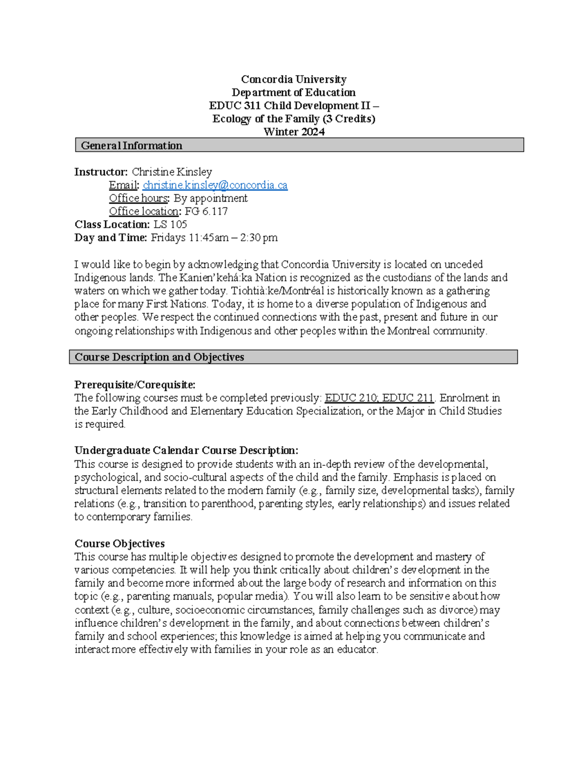 EDUC311 Winter 2024 Syllabus-3 - Concordia University Department of ...
