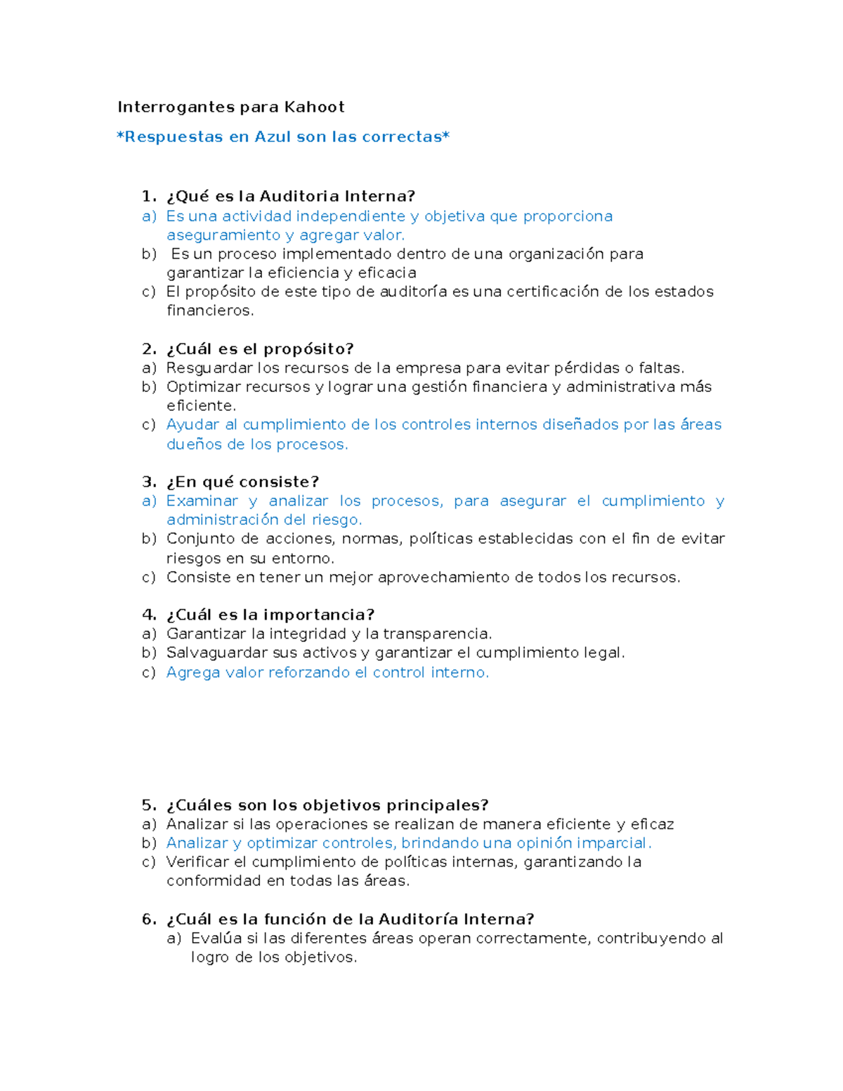 Interrogantes para Kahoot - Interrogantes para Kahoot Respuestas en ...