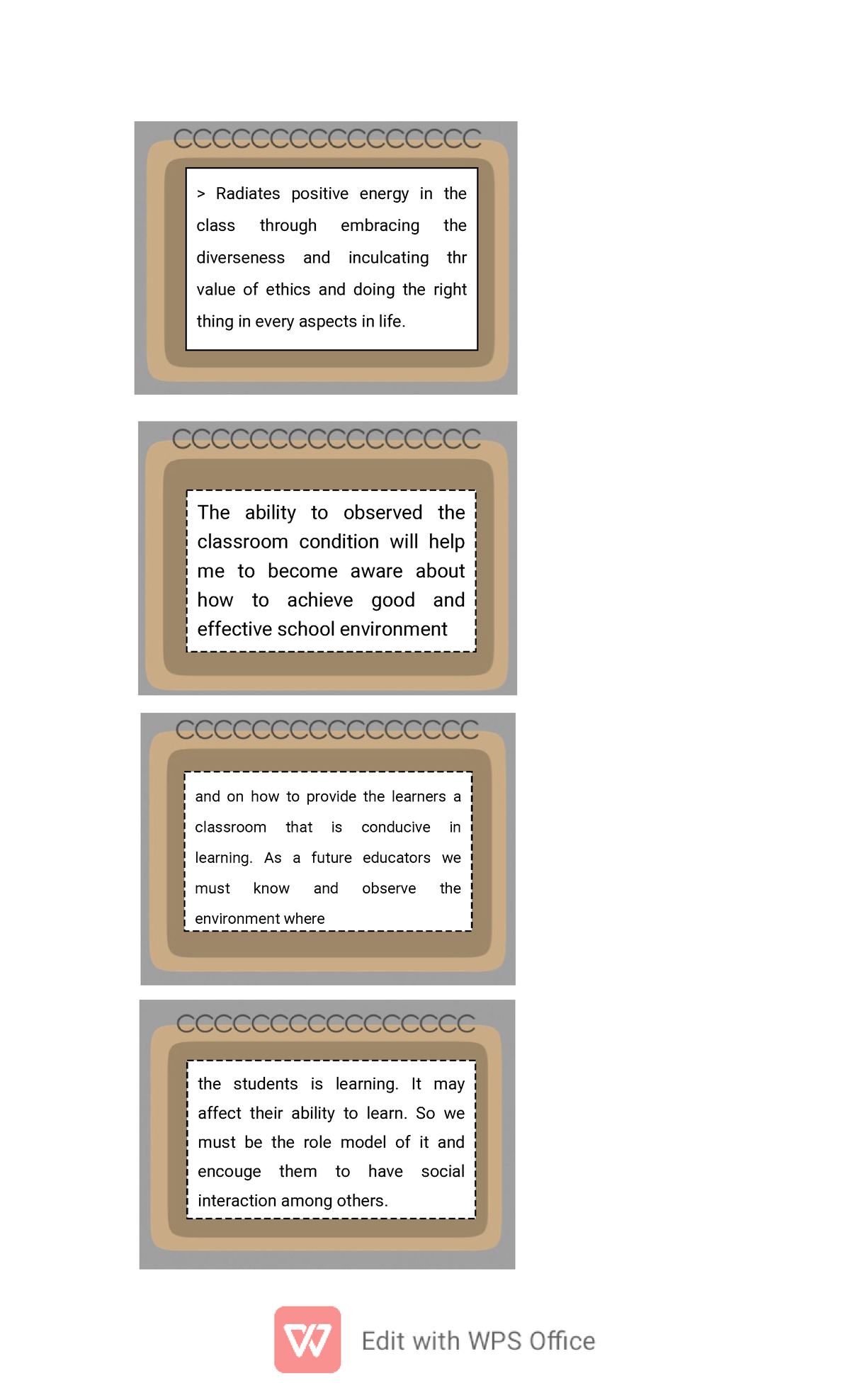 Pagee 10 - Hope you like it - The ability to observed the classroom ...