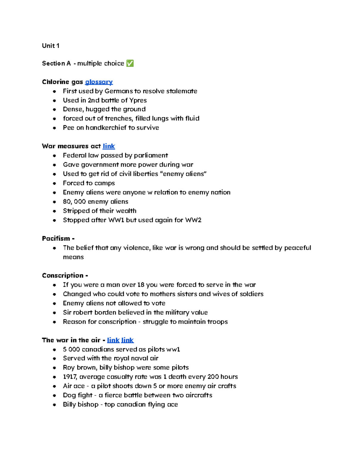 World War 1 Study Guide - Studocu