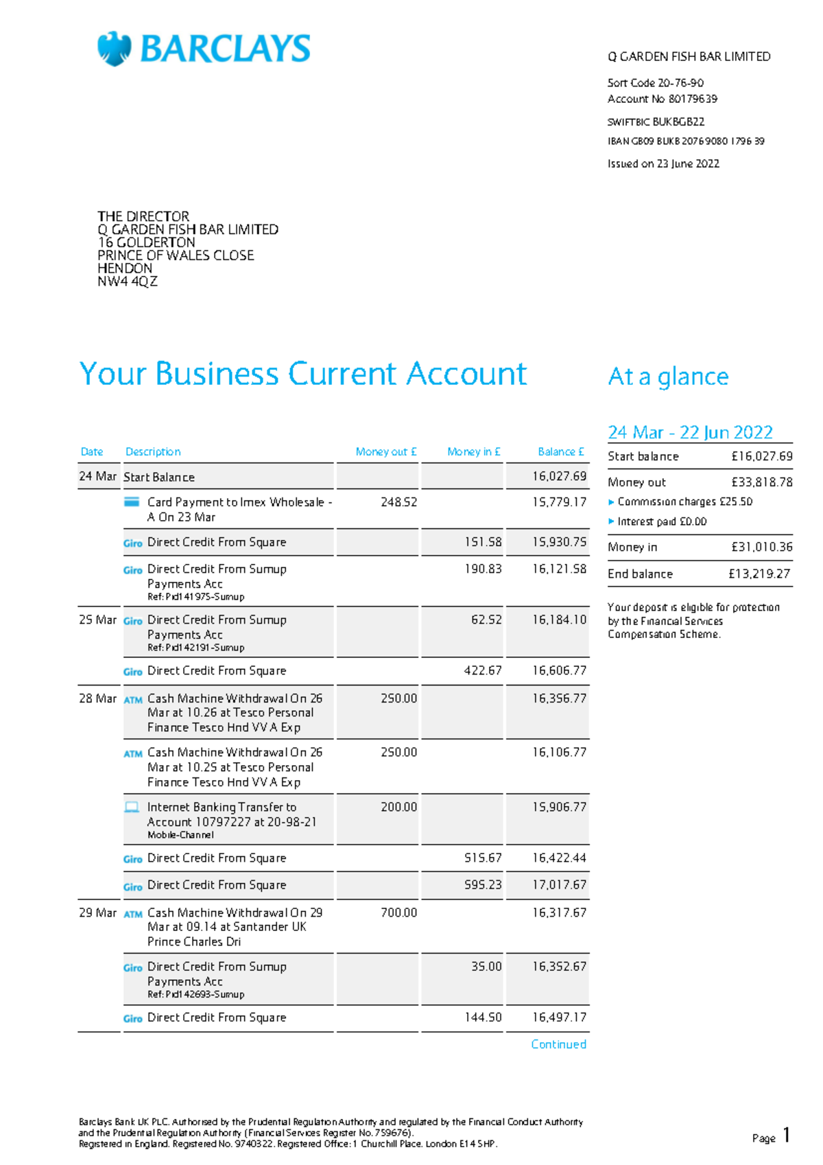 Statement 22-JUN-22 AC 80179639 24042617 copy - At a glance 24 Mar - 22 ...