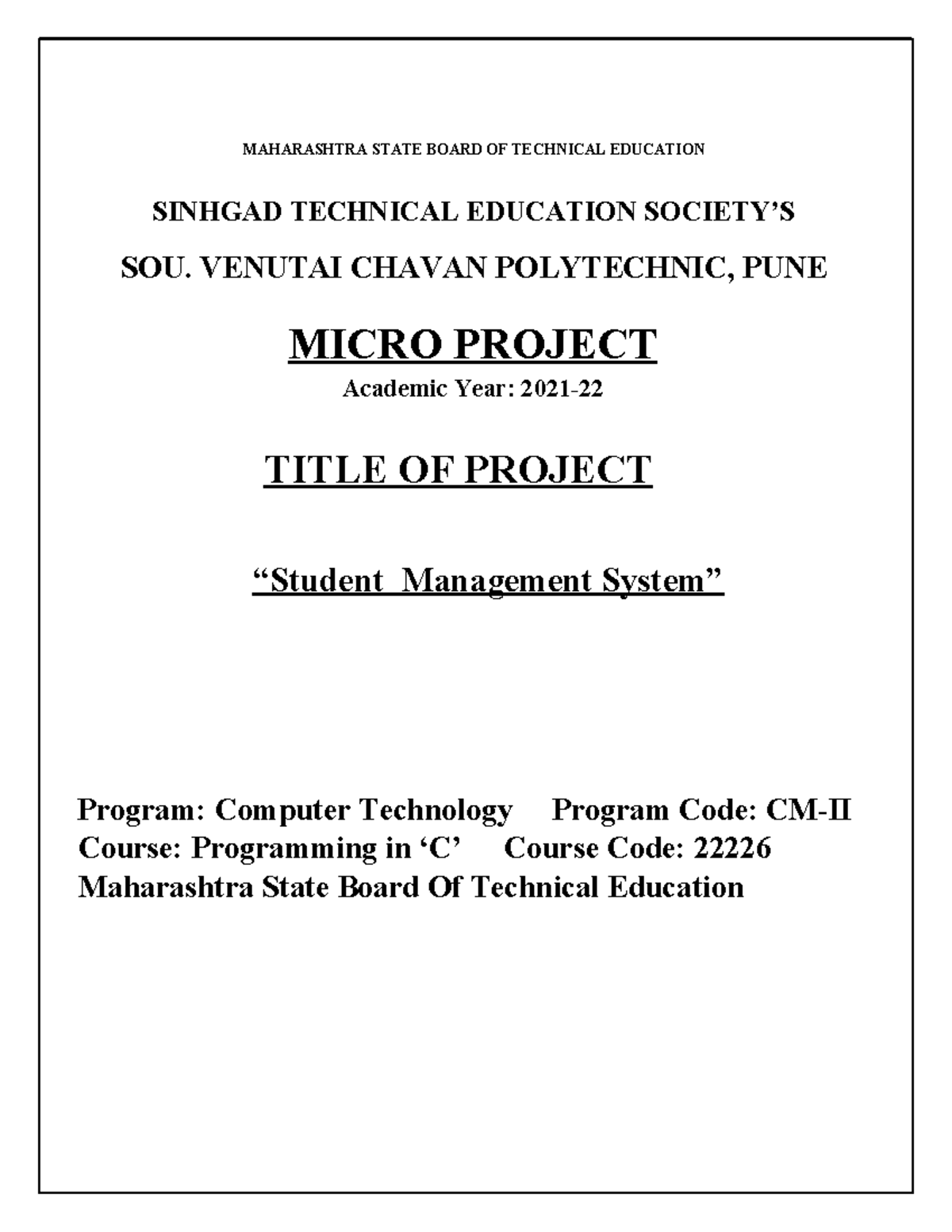 Document - MAHARASHTRA STATE BOARD OF TECHNICAL EDUCATION SINHGAD ...