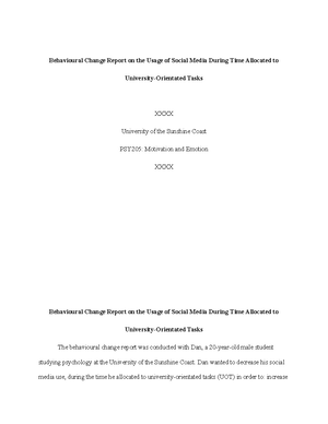 PSY205 Motivation and Emotion Task 1 Part 1 Sorck Diary - PSY205 - USC ...