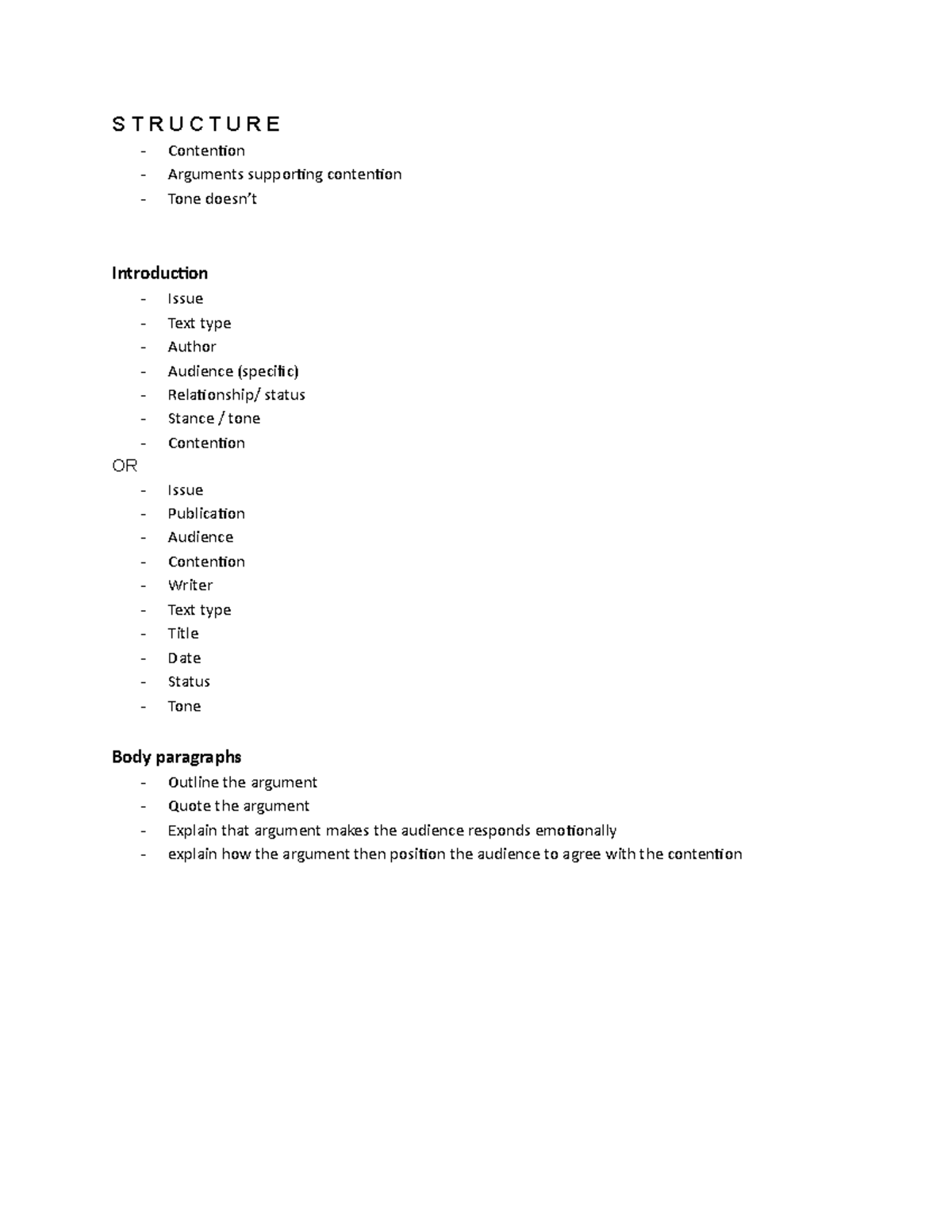 Agrument analysis - Just some notes to make you sound extra smart ...