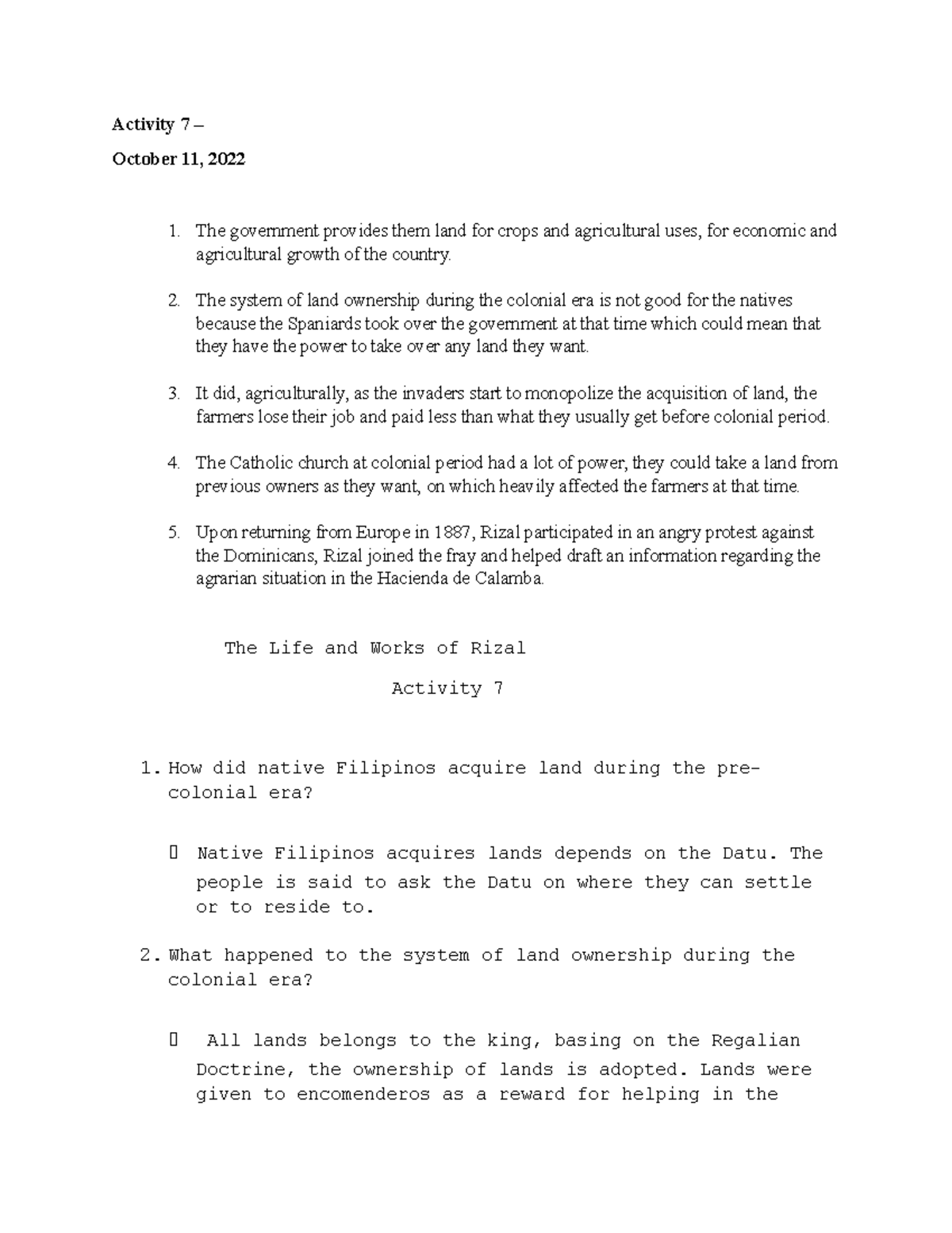 MP7-8 - BTVTED Lecture 7-8 LWOR11 - Activity 7 – October 11, 2022 The ...