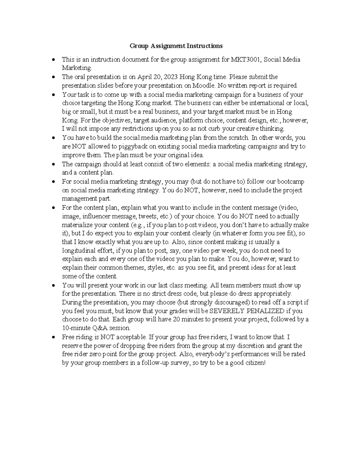 Group Project Instructions 23-0316 - Group Assignment Instructions This ...