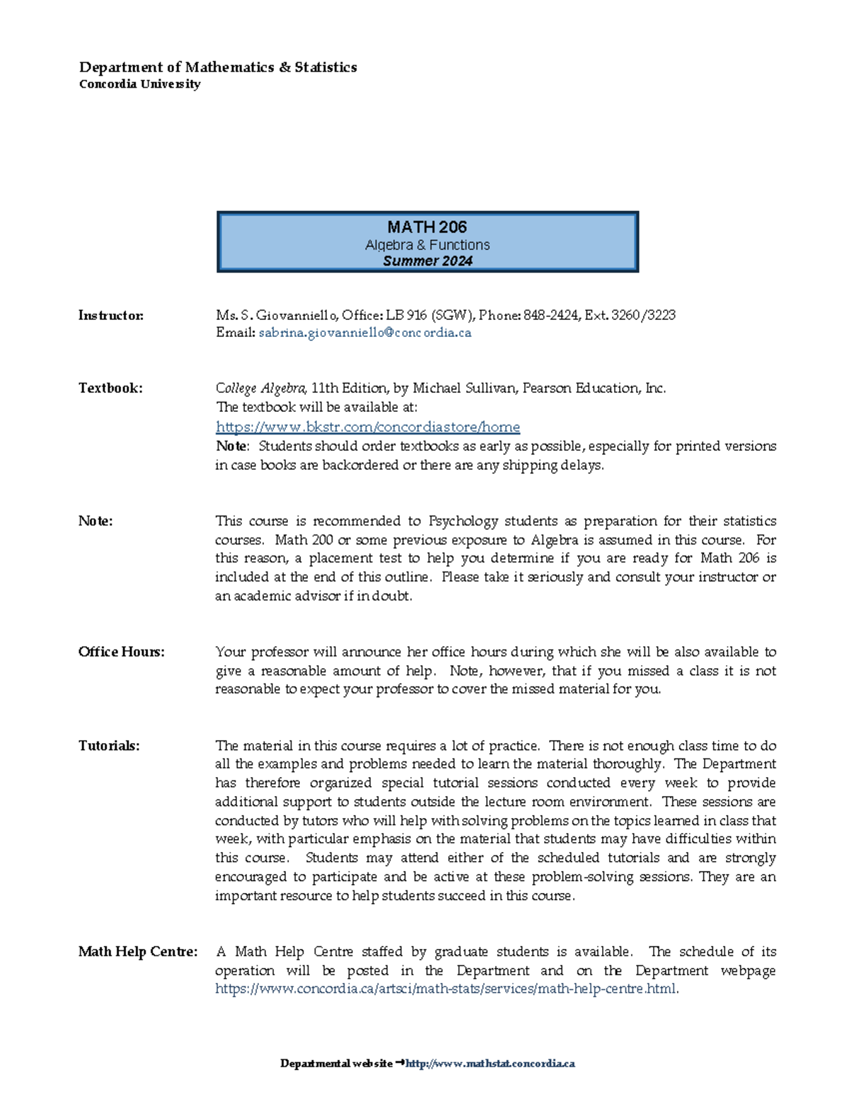 MATH206 - 2024 2025 syllabus for math 206 - Departmental website ...