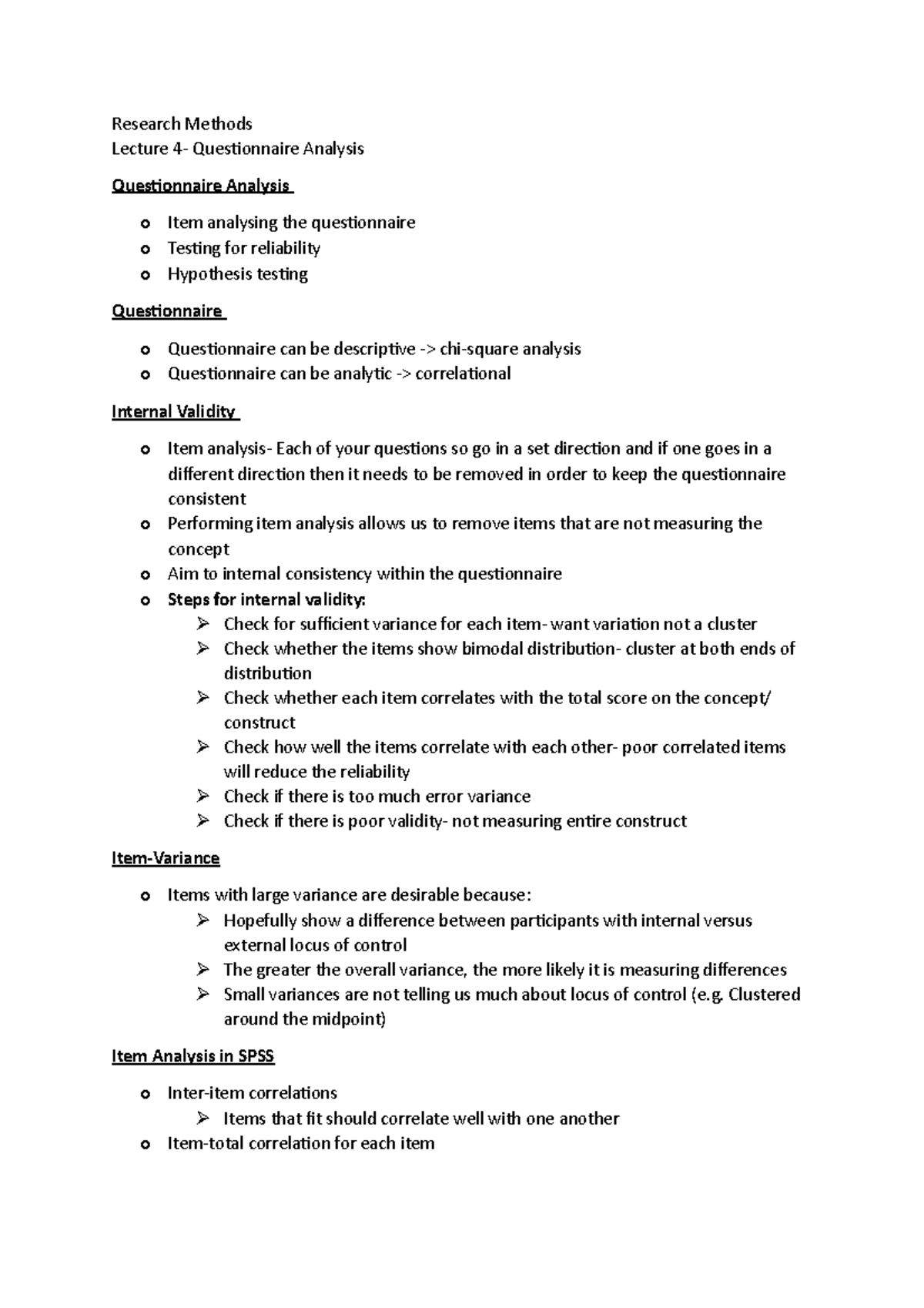 Research Methods Part 2 Spring Lecture 4 - Research Methods Lecture 4 ...