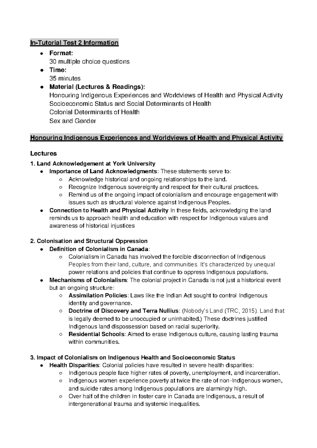 Kine 1000 Test 2 Study Session Notes - In-Tutorial Test 2 Information ...
