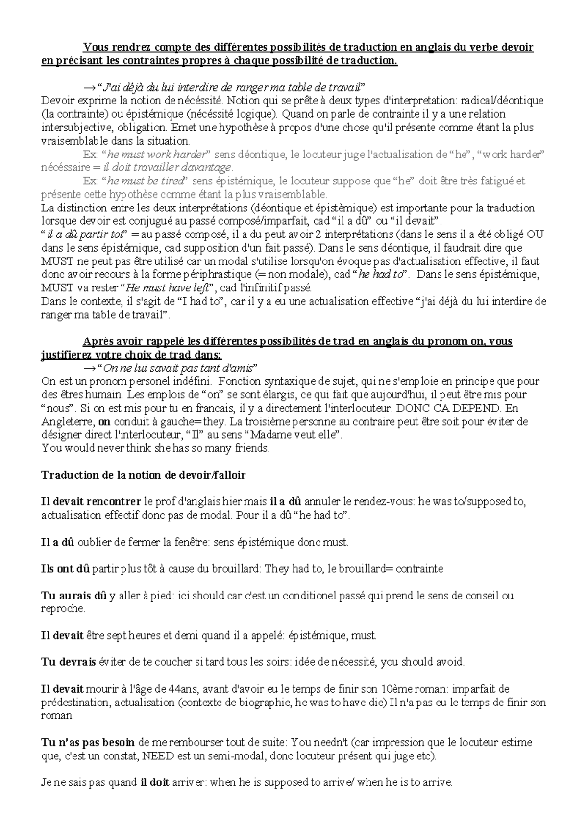 Faits De Langue Anglaise Vous Rendrez Compte Des Diff rentes