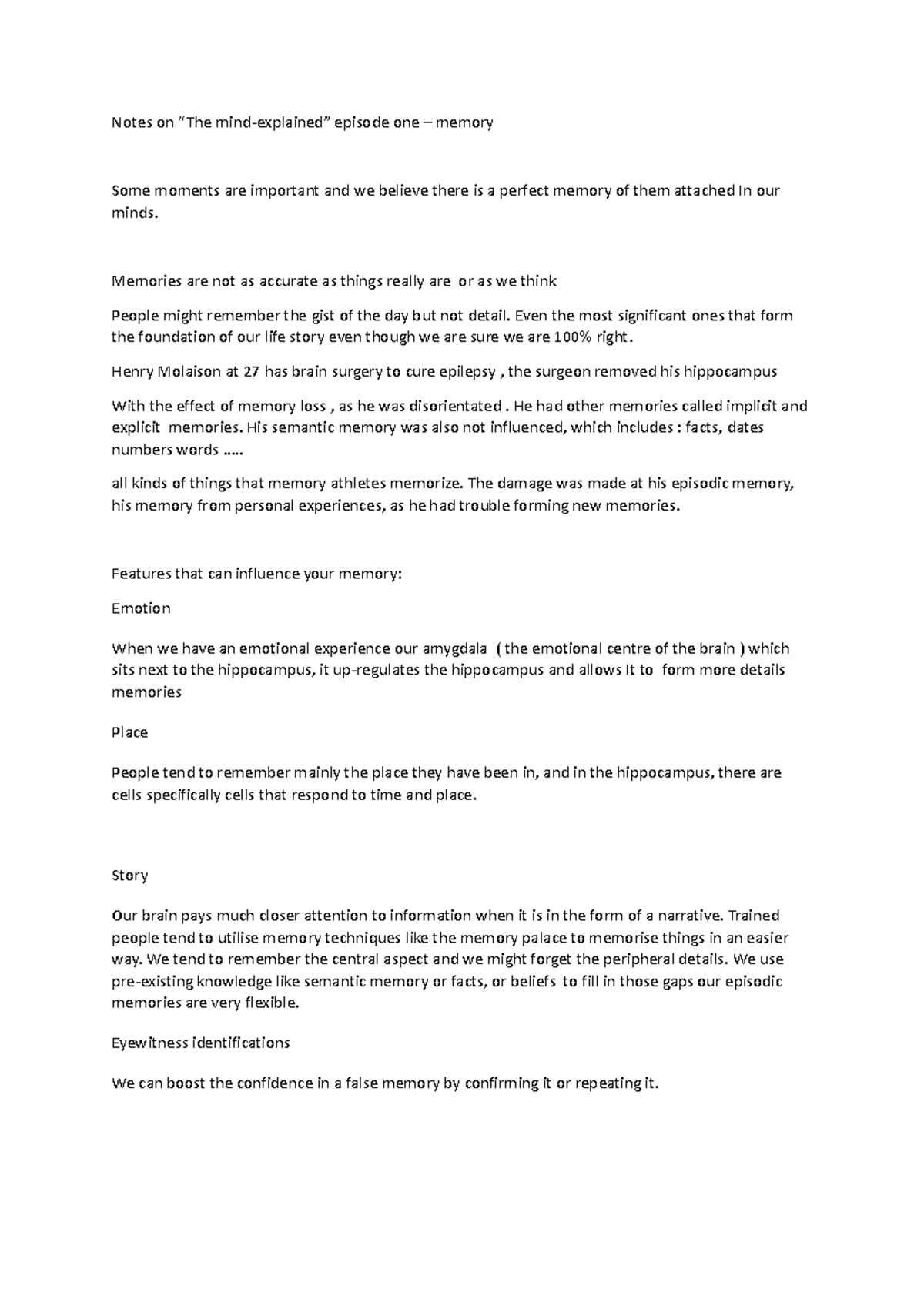 The mind - Ted Talk - Notes on “The mind-explained” episode one ...