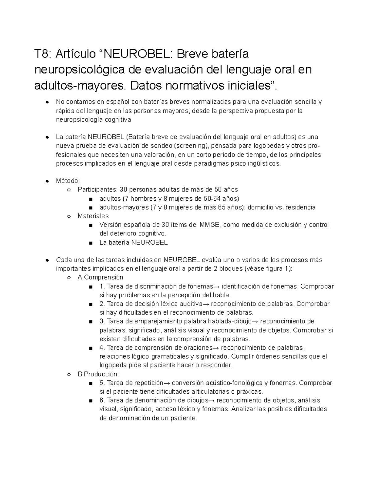 PEC - ejercicios - Resumen de las actividades PEC - T8: Artículo ...