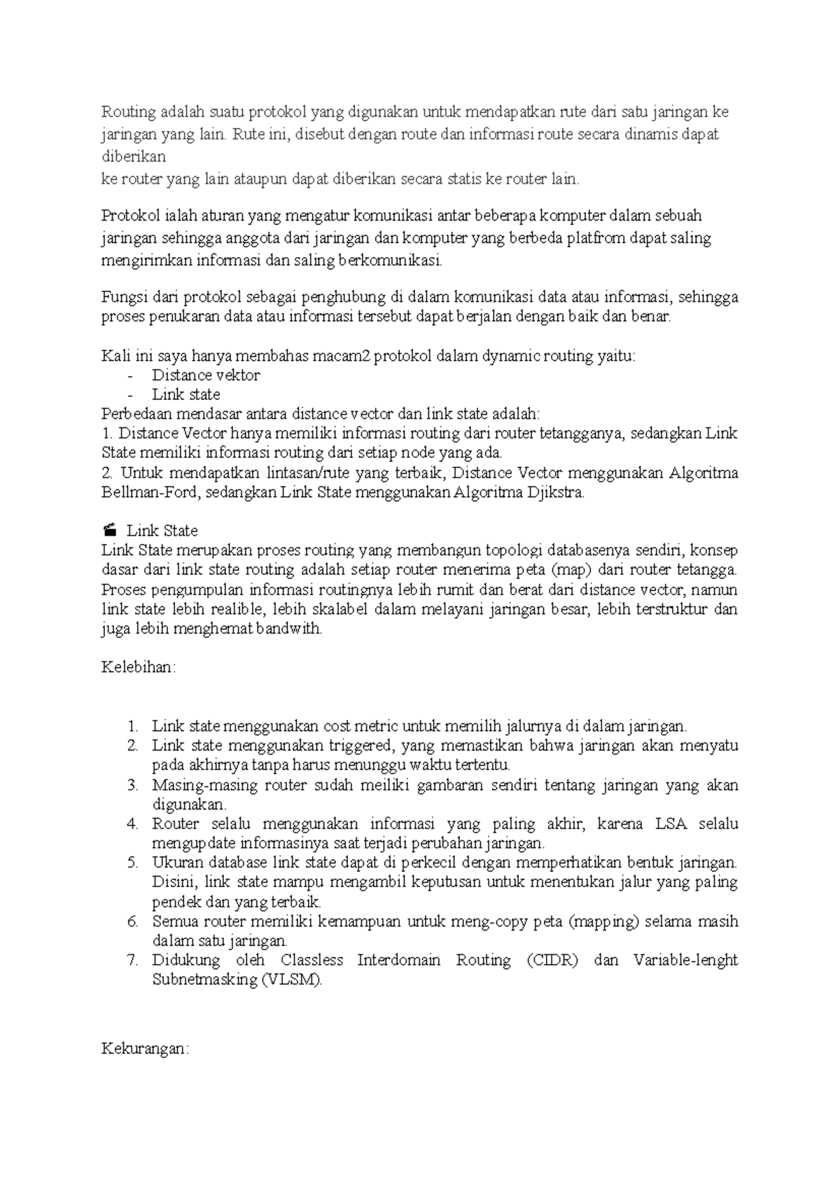 Algoritma Routing - Routing adalah suatu protokol yang digunakan untuk ...