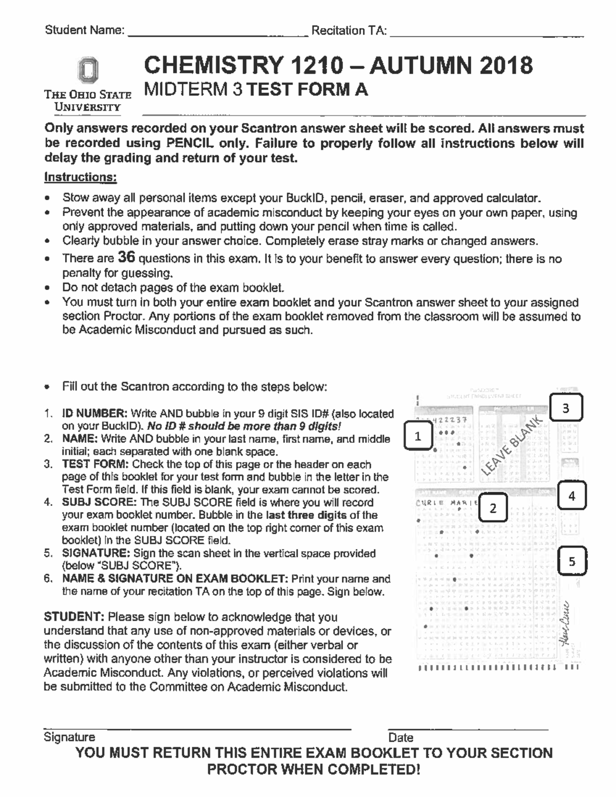 CHEM 1210 - Practice Exam 3v1 - Exam - CHEM 1210 - Studocu