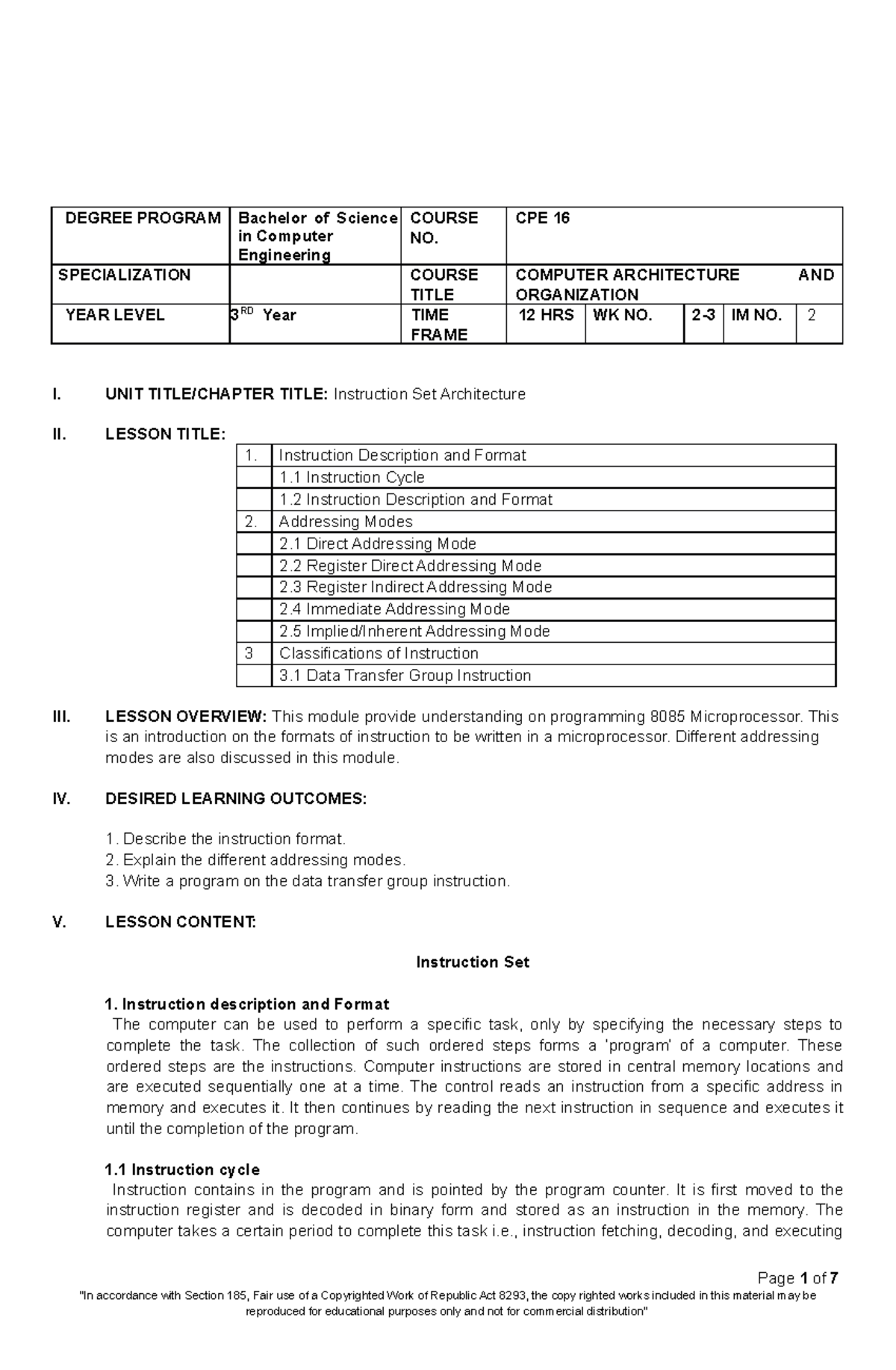 IM 2 CAO-fin - Computer Architecture and Organization are two ...