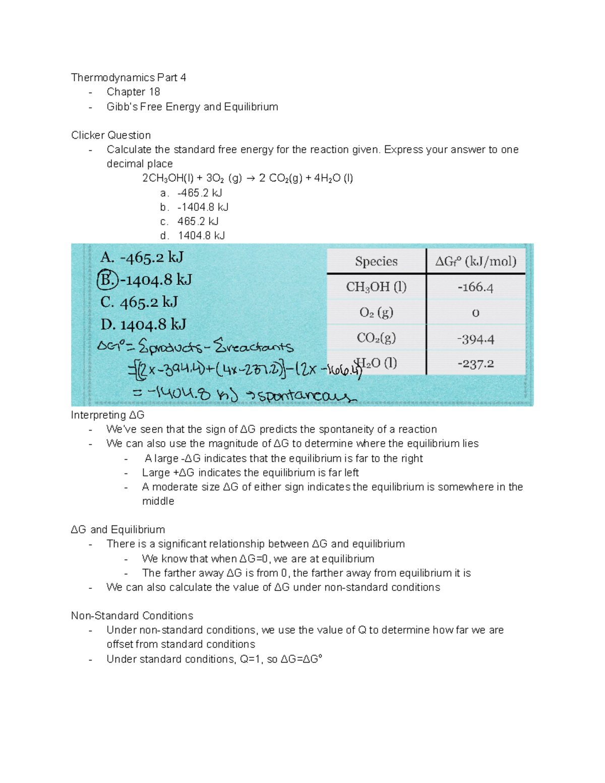 CHMY 143 April 3, 2020 Thermodynamics Part 4 - Thermodynamics Part 4 ...